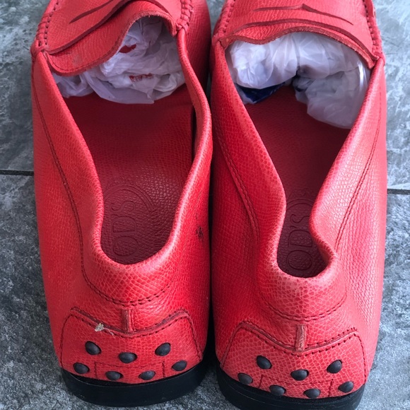 Tod's | Shoes | Tods Red Driving Shoes | Poshmark